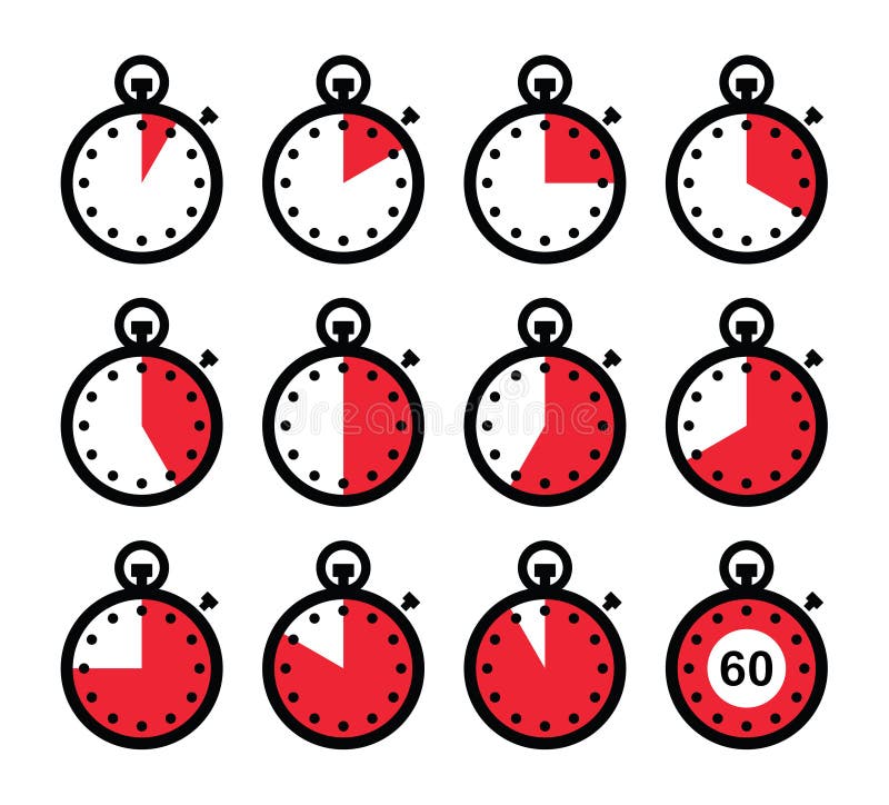 Time Measure, Clock Vector Buttons Set Stock Vector - Illustration of ...