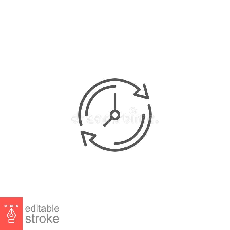 Time Clock Update Refresh Icon Restore Clock Inside Recycle Arrows Or Update Date Stock Vector