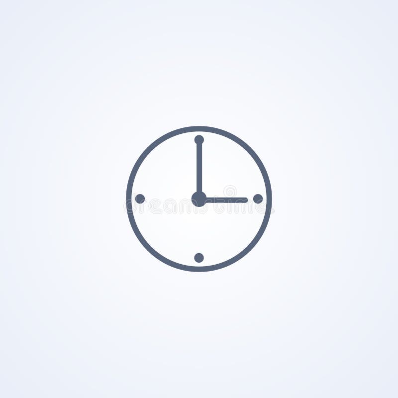Clock, Time, Vector Best Gray Line Icon Stock Vector - Illustration of ...
