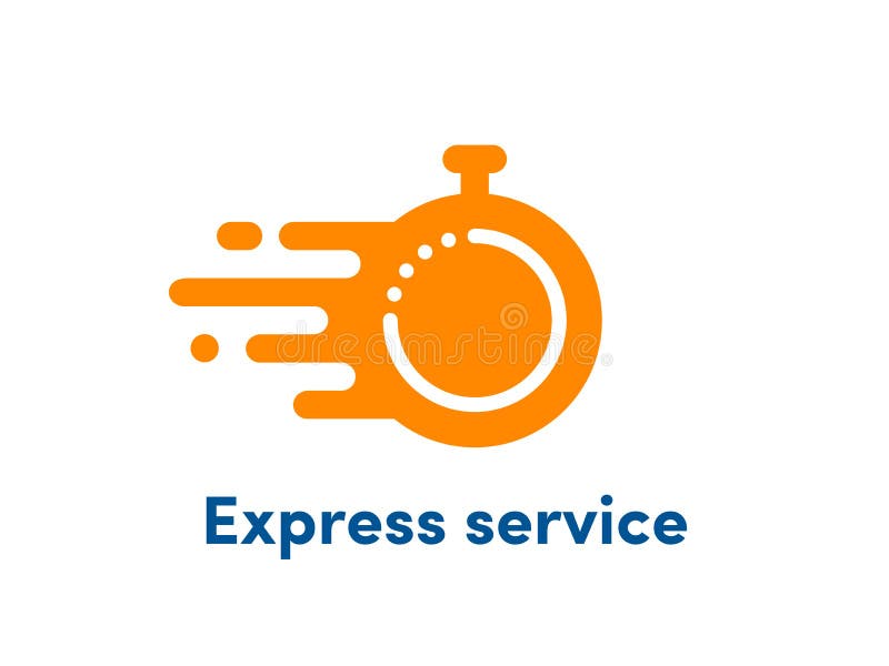 Time Clock Vector Logo Fast Express Service Stock Vector - Illustration ...