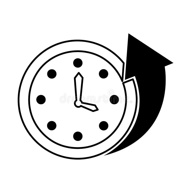 Time clock wall with arrow stock vector. Illustration of second - 87399404