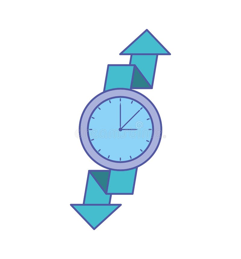 Time Clock Watch with Arrows Up and Down Stock Illustration ...