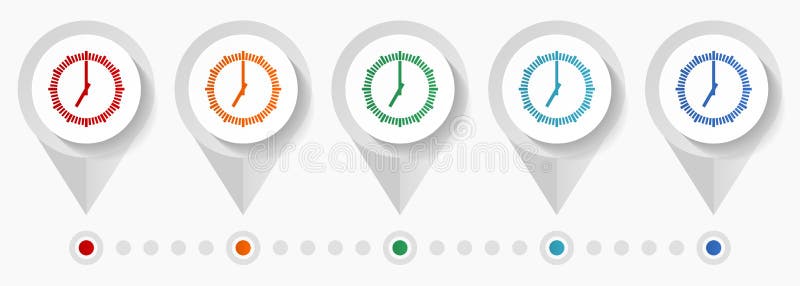 Time, Clock, Watch Concept Vector Icons, Editable Infographic Template ...