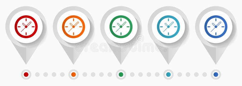 Time, Clock, Watch Concept Vector Icons, Infographic Template Easy To ...