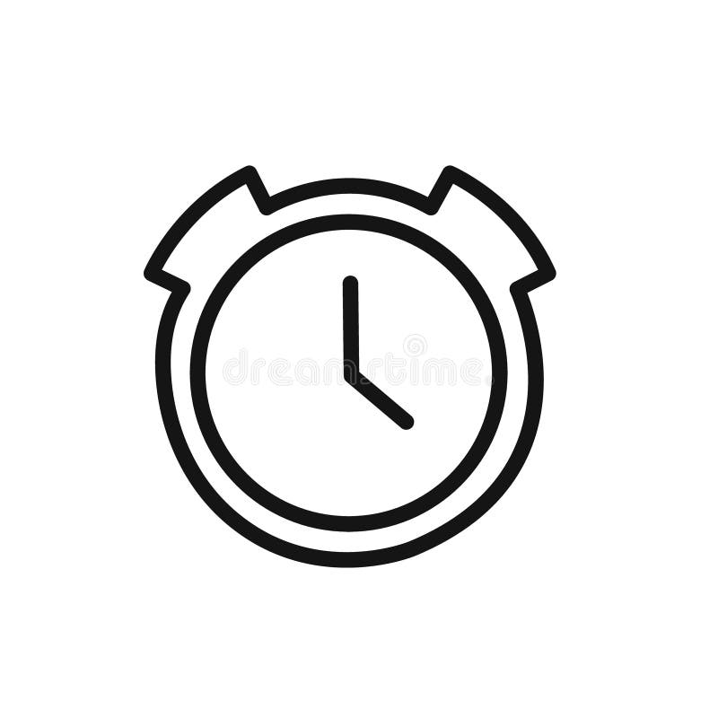 Time Clock Watch Icon Linear Vector Graphics Sign Stock Vector ...