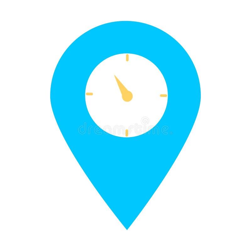 Time, Clock, Watch Map Pin Icon. Concept of UI Design Elements. Digital ...