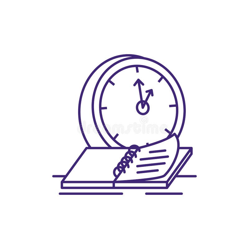 Time Clock Watch with Notebook School Supply Stock Illustration ...