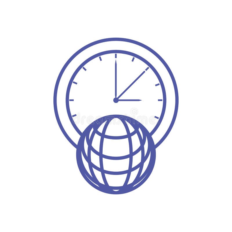 Time Clock Watch with Sphere Browser Stock Illustration - Illustration ...