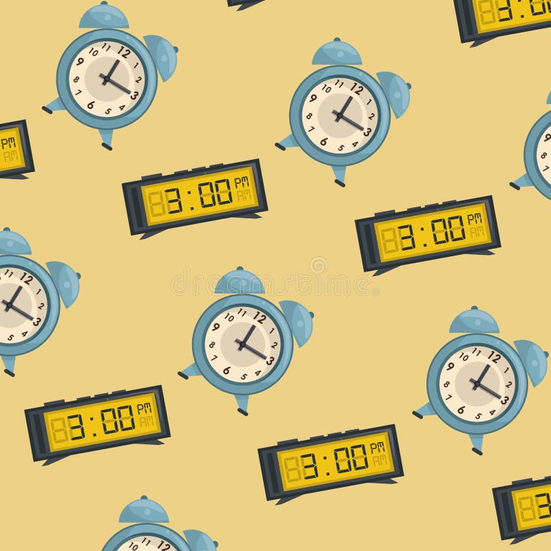 Time Clocks Watch Alarm Cartoon Stock Vector - Illustration of object ...