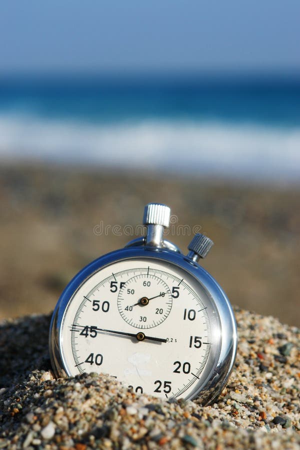 Time Clock Alarm Clock at Sunny Beach Stock Image - Image of finding ...
