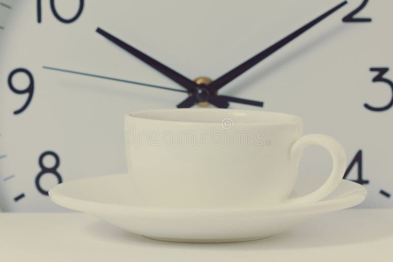 Time for a Coffee Break, Work with Coffee Cup and Clock at Ten O Clock ...