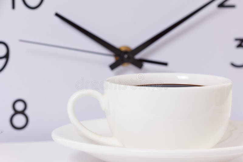 Time for a Coffee Break, Work with Coffee Cup and Clock at Ten O Clock ...