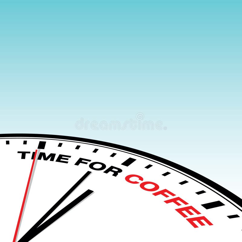 Time for Coffee with Clock Illustration Stock Vector - Illustration of ...