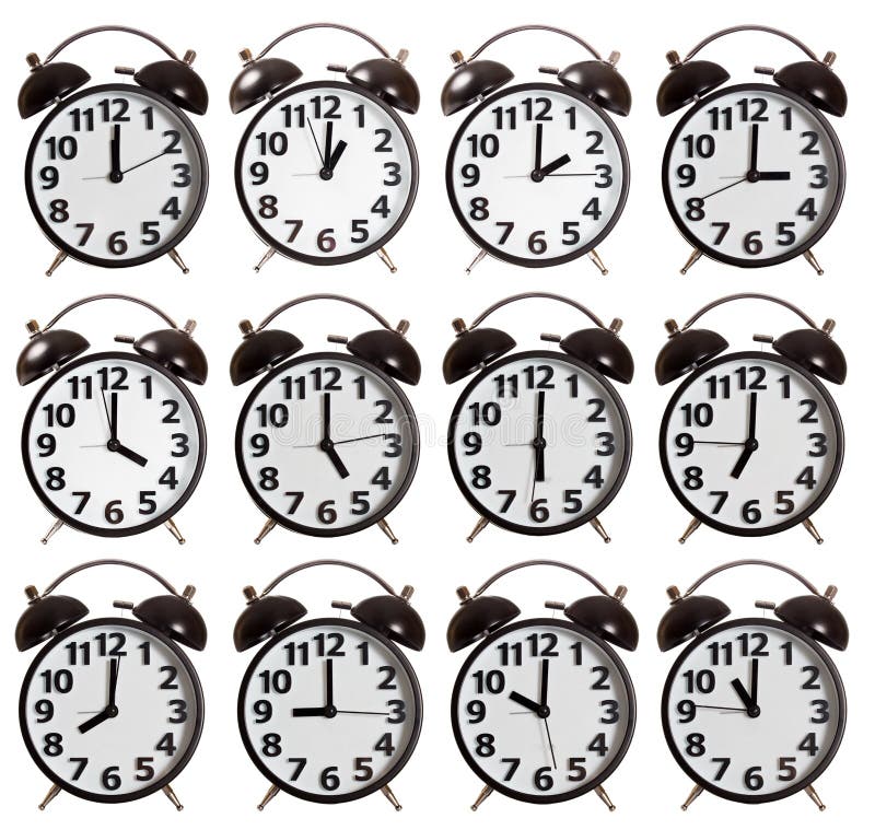 Time Collection of Alarm Clock Stock Image - Image of eight, reminder ...