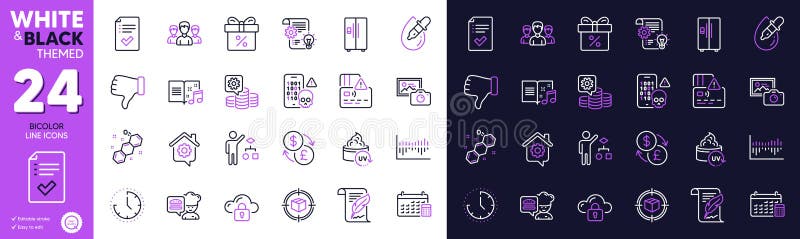 Time, Column Diagram and Algorithm Line Icons for Website, Printing ...