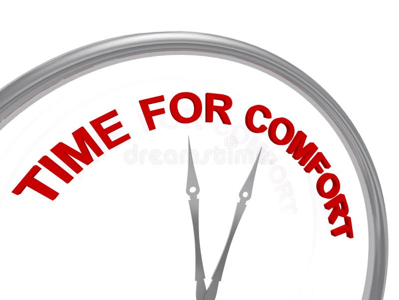 Time for comfort on clock stock illustration. Illustration of inert ...