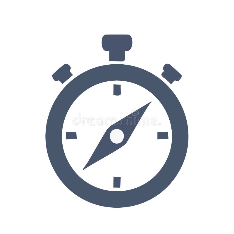 Time Compass Icon. Simple Compass Icon Inside a Stopwatch Stock Vector ...