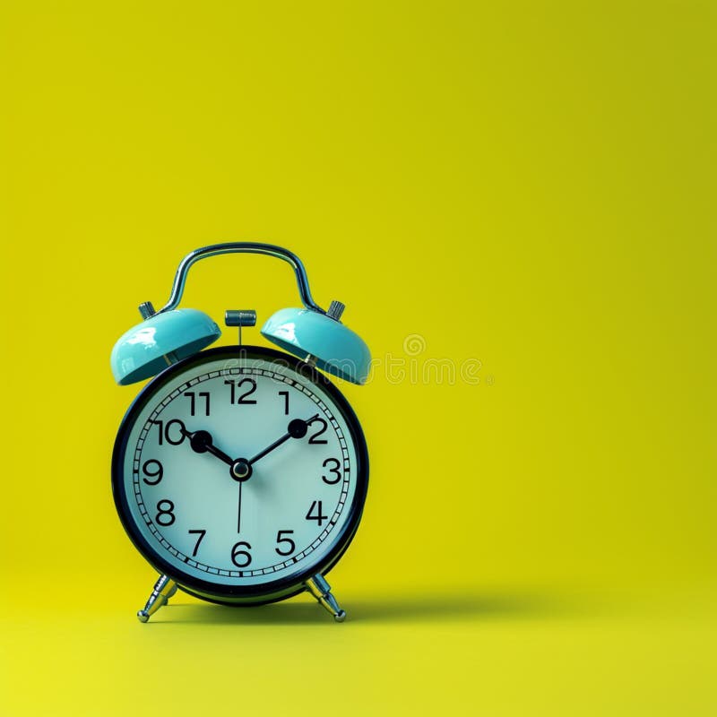 Time Concept Alarm Clock Points at 9 with Copy Space Stock Illustration ...