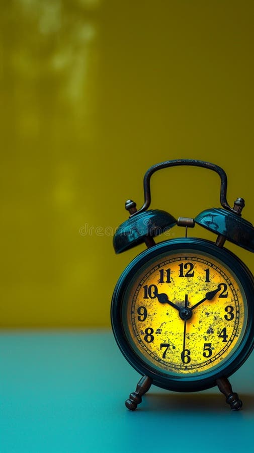 Time Concept Alarm Clock Points at 9 with Copy Space Stock Illustration ...