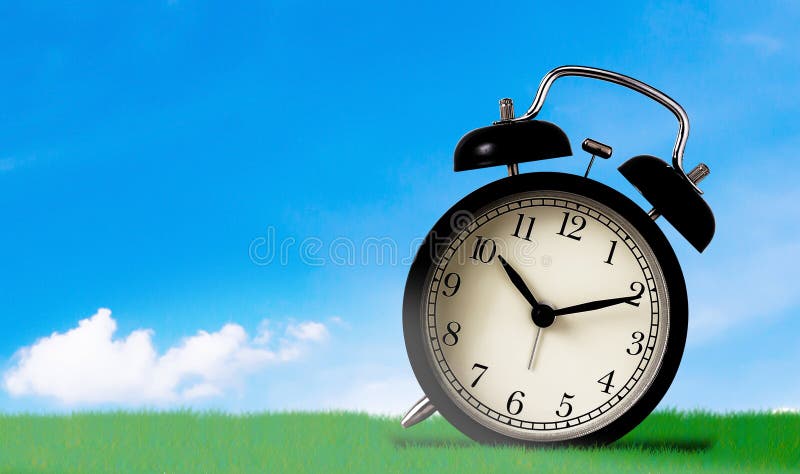 Time Concept on Blue Sky Background Stock Image - Image of appointment ...