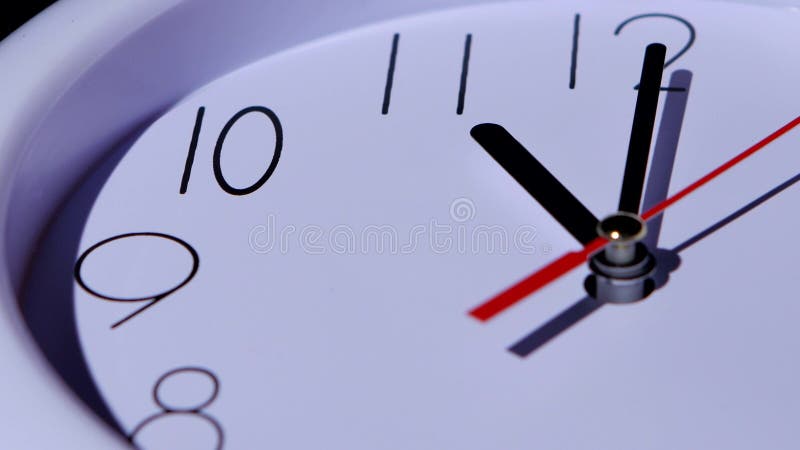 Clock Showing Ten Minutes Past Eleven. Close Up Stock Video - Video of ...