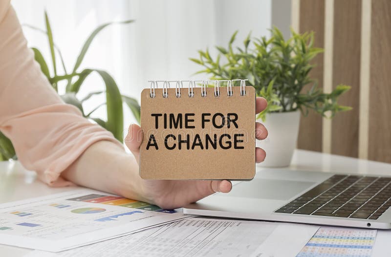 Time Concept: Time for Change on Paper Background. Stock Photo - Image ...