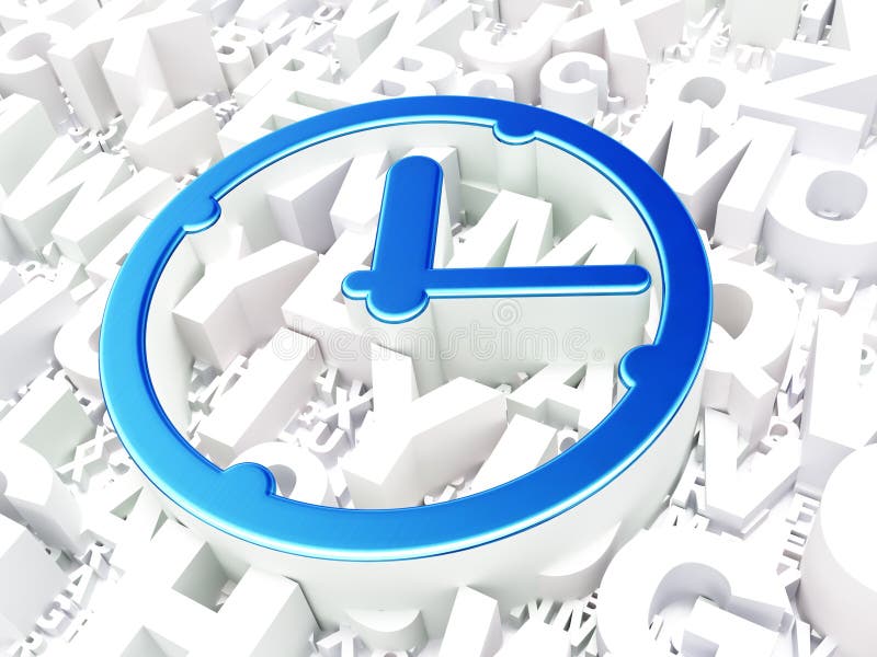 Time Concept: Clock on Alphabet Background Stock Illustration ...