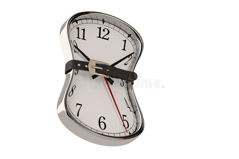 Time Concept Clock and Belt.3D Illustration. Stock Illustration ...