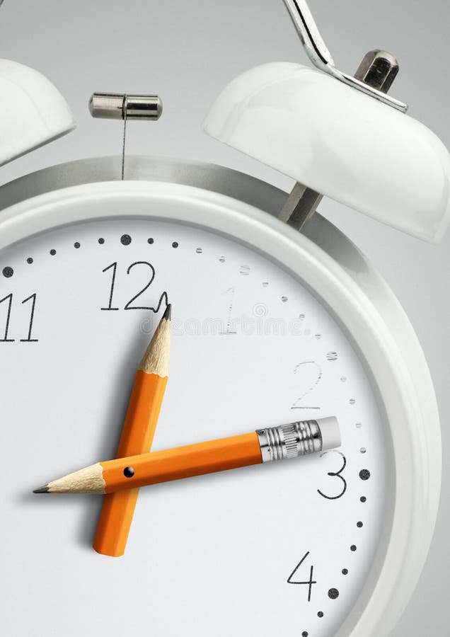 Time Concept, Clock with Pencil Clock Hand Stock Photo - Image of ...