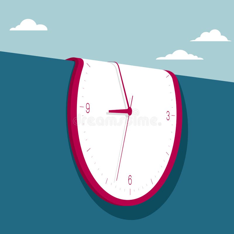 Clock concept, split time. stock vector. Illustration of cartoon ...