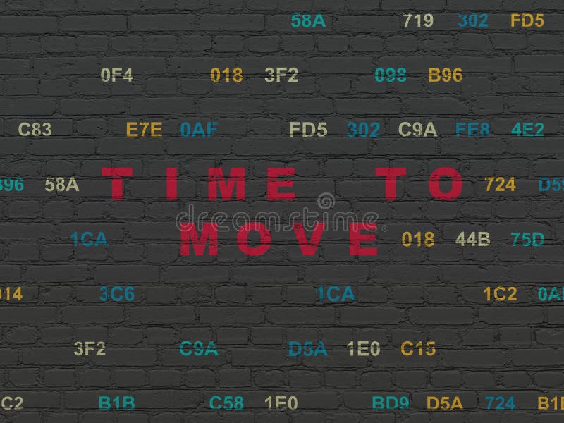 Time Concept: Time To Move on Wall Background Stock Illustration - Illustration of management ...