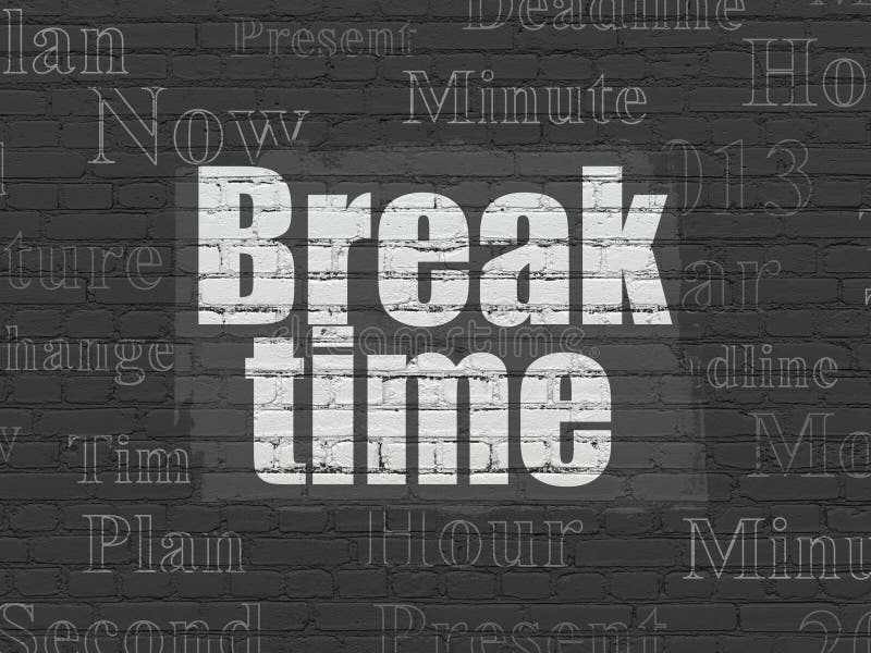 Time Concept: Break Time on Wall Background Stock Illustration ...