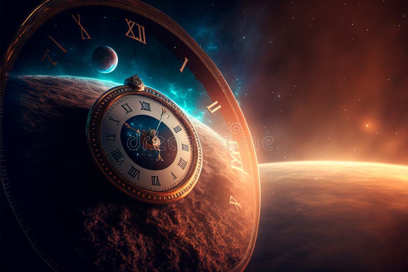 Time Concept. Time, Space, Infinity , Clock Surrealism Stock ...