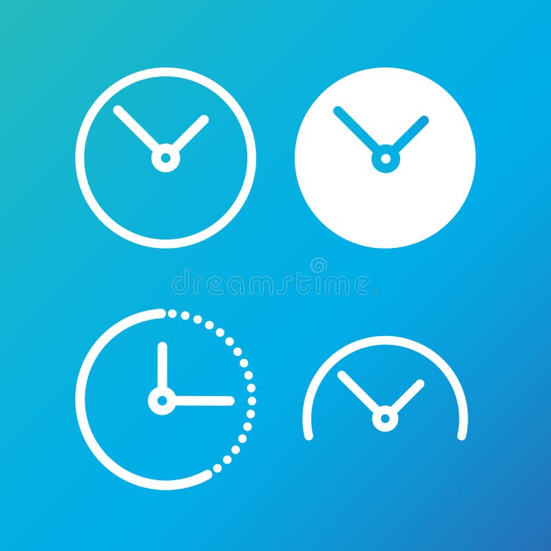 Clock Line Icon it S Time Sign, Outline and Solid, Vector Illustration ...