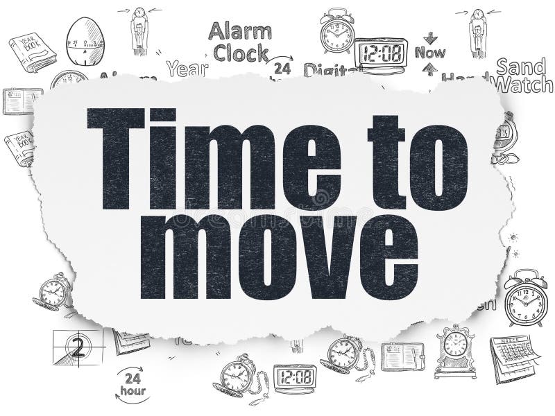 Time Concept: Time To Move on Torn Paper Background Stock Illustration ...