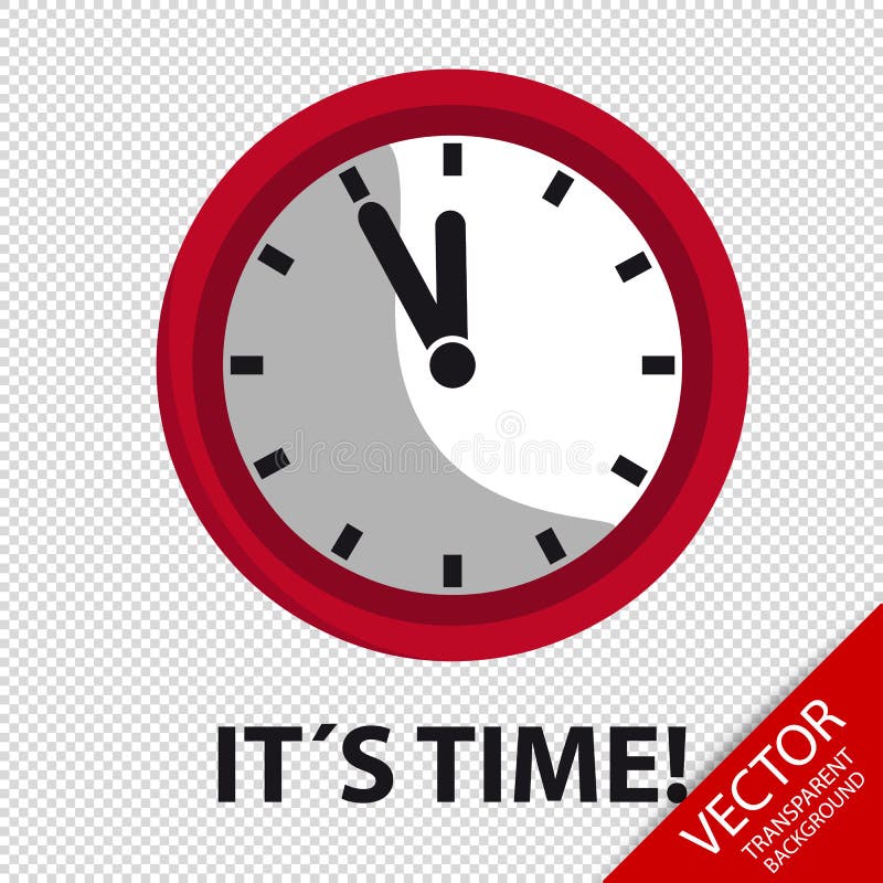 Time Concept - Vector Clock Illustration - Isolated on Transparent ...