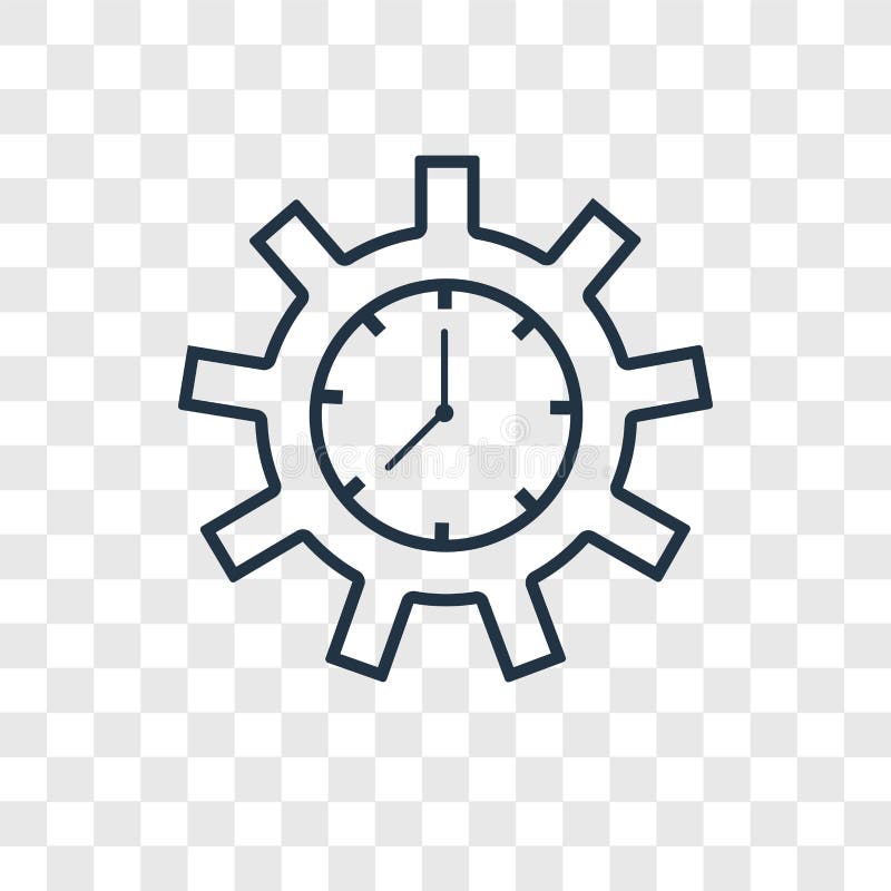 Time Concept Vector Linear Icon Isolated On Transparent Background ...