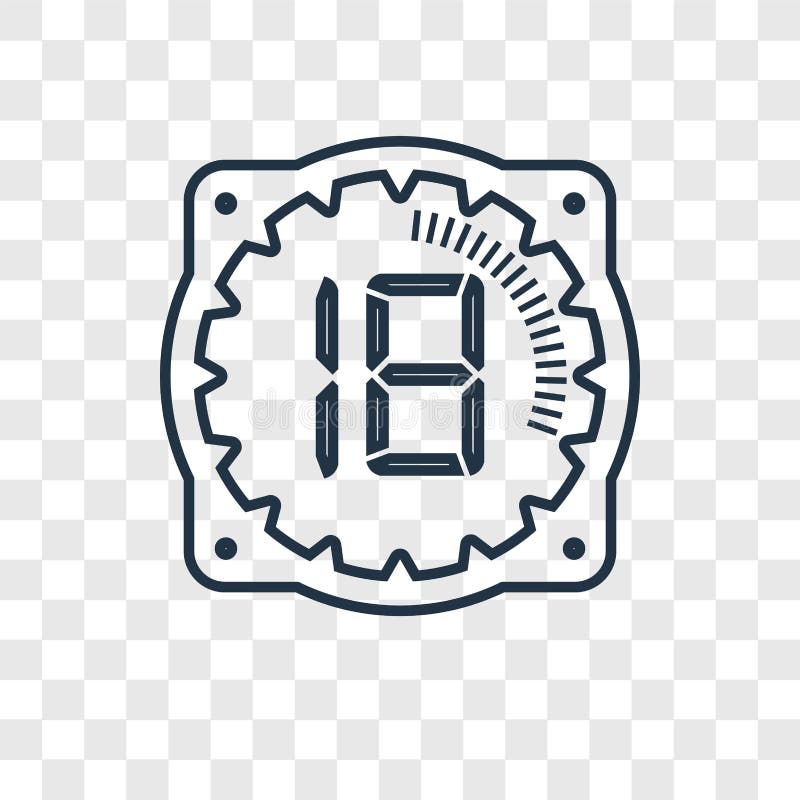 Time Concept Vector Linear Icon Isolated on Transparent Background ...