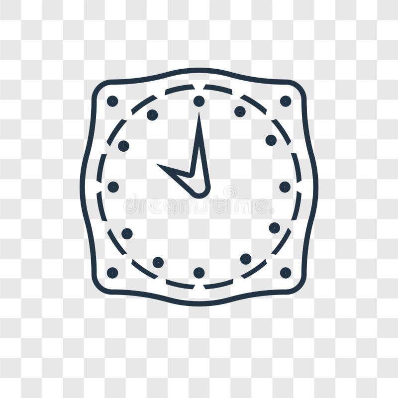 Time Concept Vector Linear Icon Isolated on Transparent Background ...