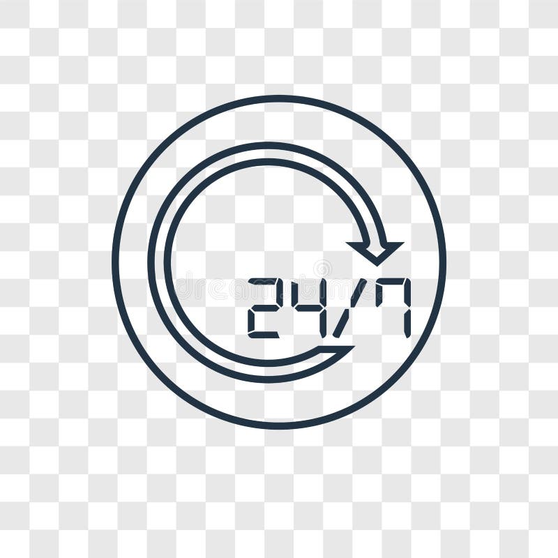 Time Concept Vector Linear Icon Isolated on Transparent Background ...