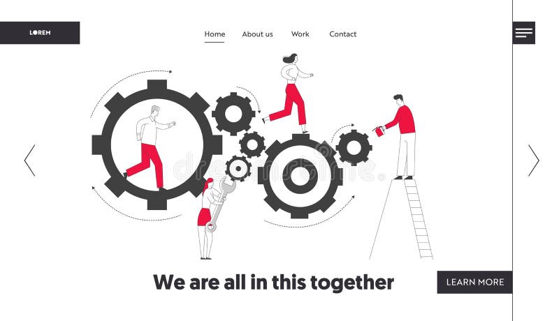 Time Concept Website Landing Page. Tiny Characters on Ladders with ... Time Concept Website Landing Page. Tiny Characters on Ladders with ...