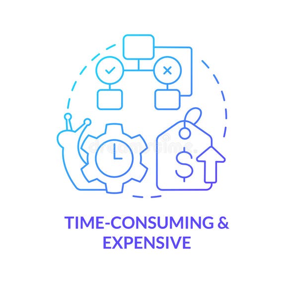 Time Consuming and Expensive Blue Gradient Concept Icon Stock Vector ...