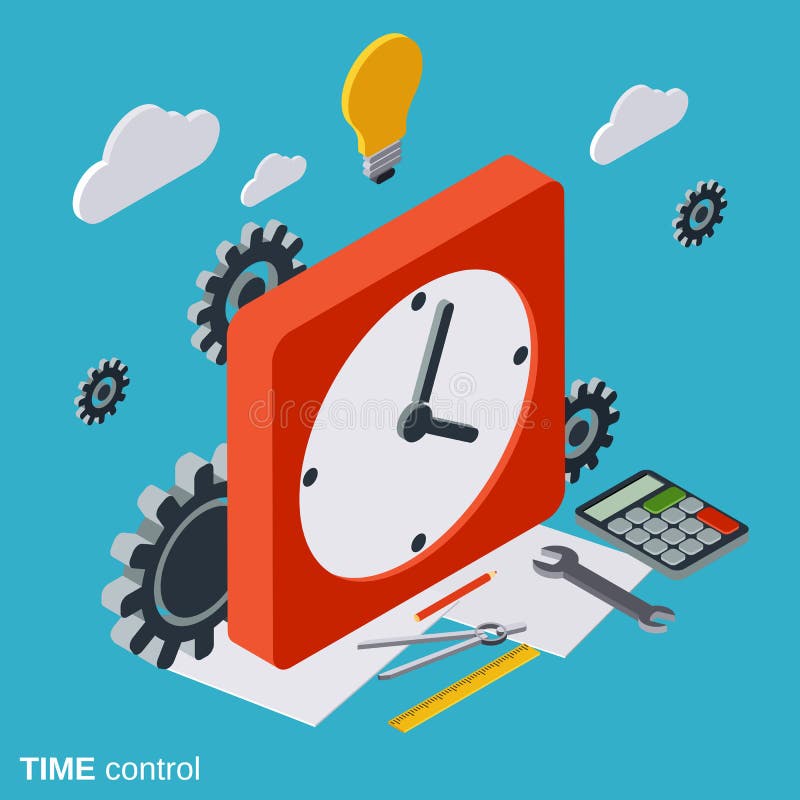 Time Control, Time Management Vector Concept Stock Vector ...