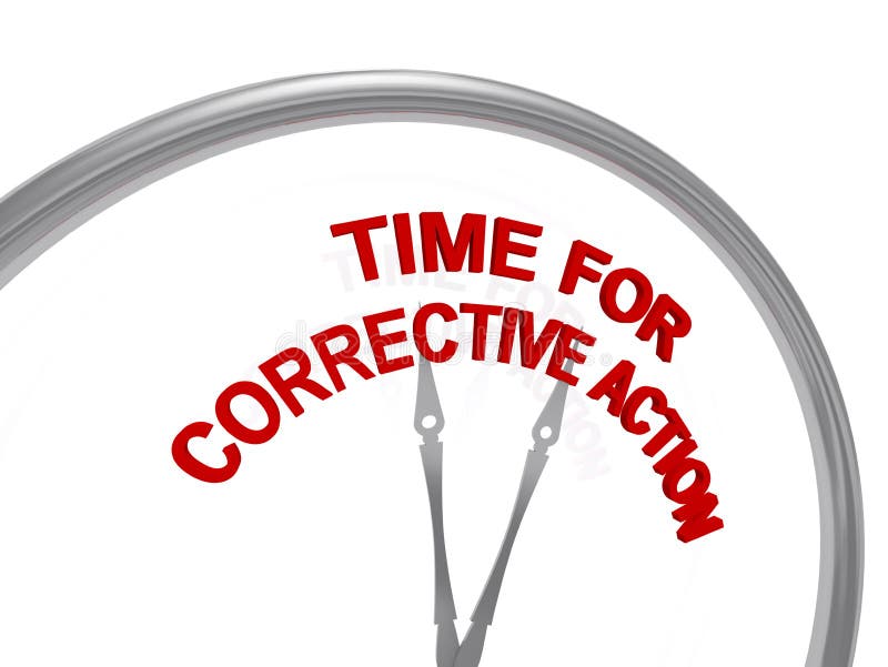 Time for Corrective Action on Clock Stock Illustration - Illustration ...