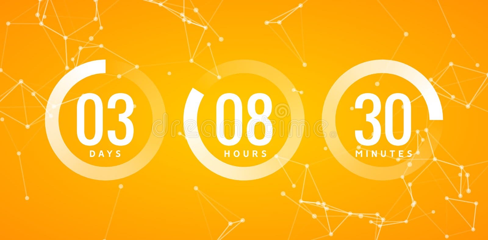 Digital Clock Countdown Time Vector Timer Stopwatch Round Second Timer Stock Vector
