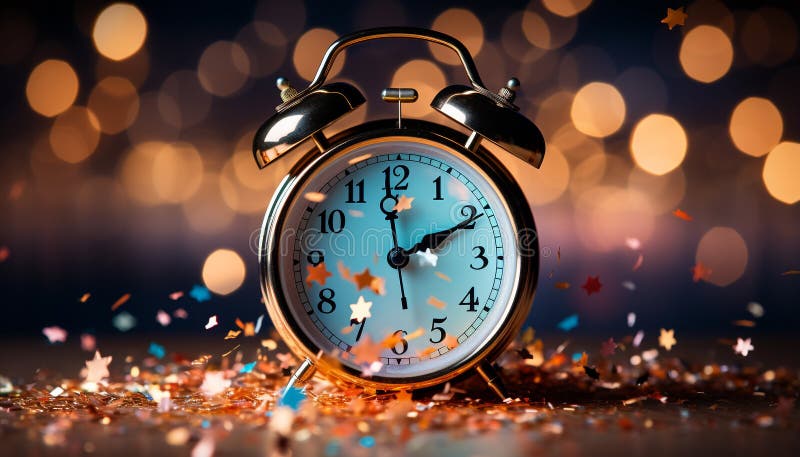 Time Countdown Illuminates the Dark Night, Waking Up Celebration ...