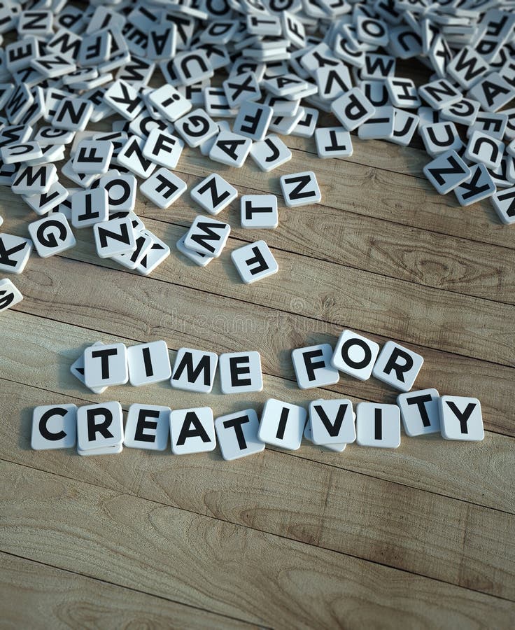 Time for creativity wood stock illustration. Illustration of creative ...