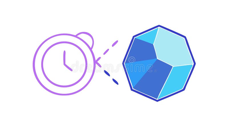 Time and Crystal Vector Illustration, Futuristic Concept, Vector Design ...