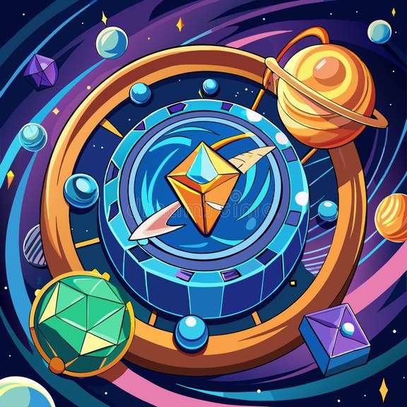 Time Crystal Zero Gravity stock illustration. Illustration of radiant ...