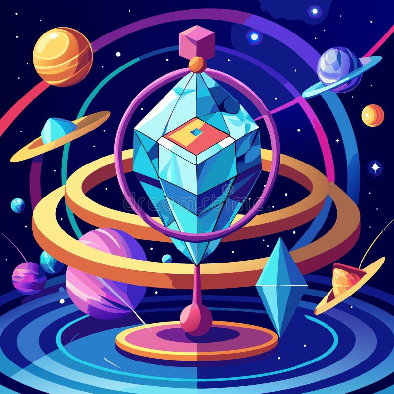 Time Crystal Zero Gravity stock vector. Illustration of abstract ...